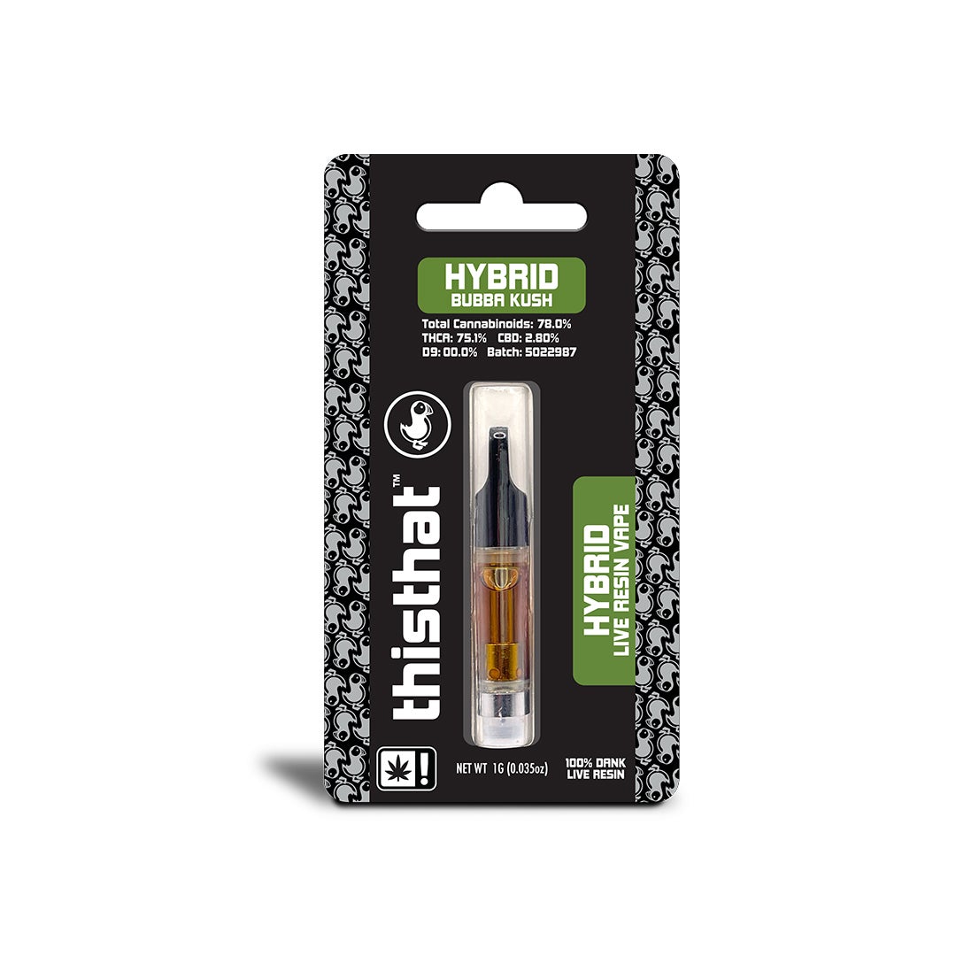 Bubba Kush - THCA Live Resin Cart - Hybrid - 1G | Wyatt Purp's Dispensary