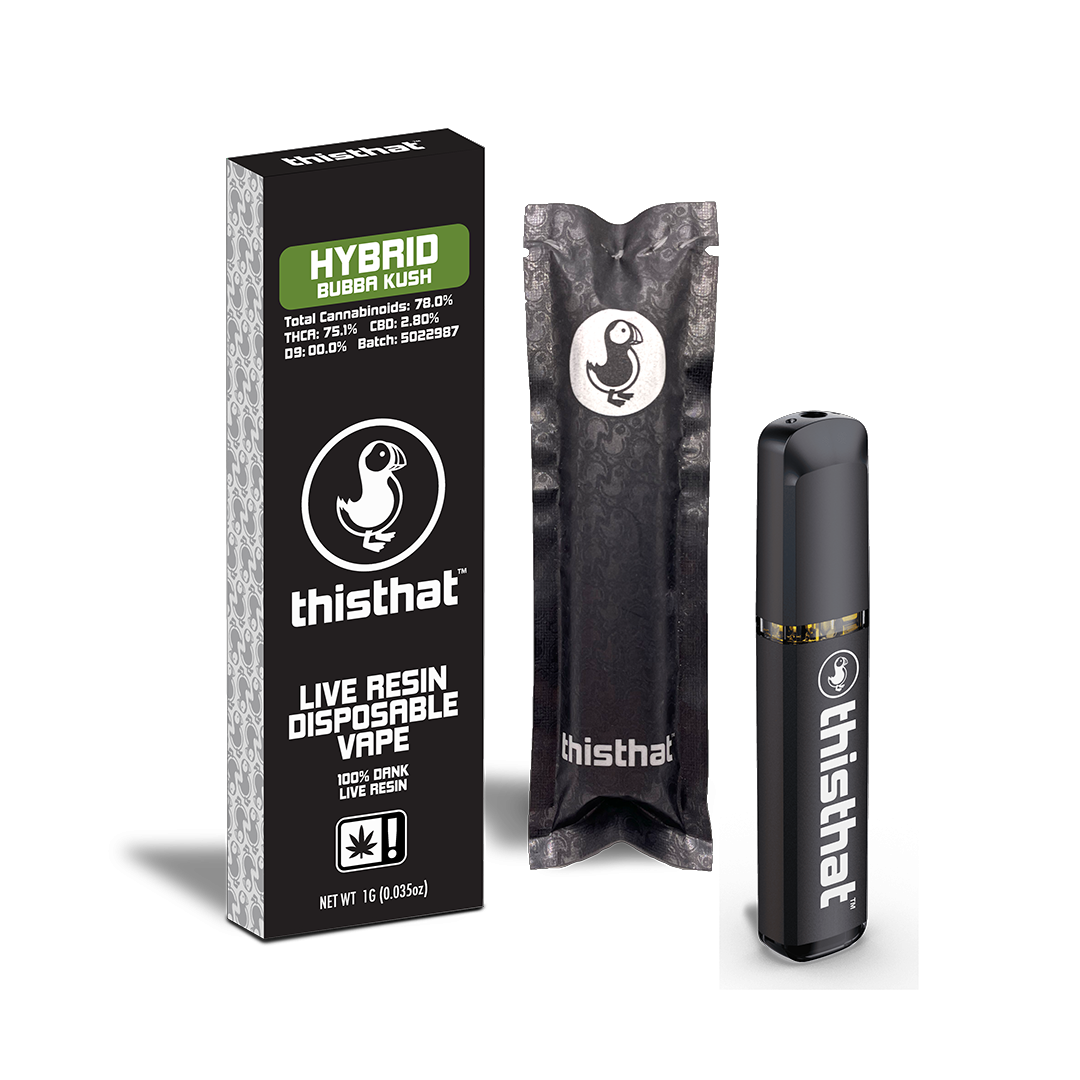 Bubba Kush THCA Live Resin Disposable - Hybrid - 1G | Wyatt Purp's ...